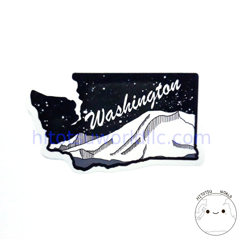 Monochrome Washington State Stickers – Hitotsu World LLC
